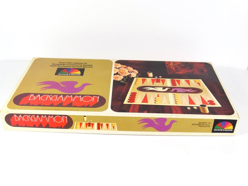 1975 Backgammon Game COMPLETE Selchow Publishing Backgammon Classic Game Board Game Strategy ...