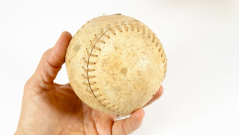 Vintage Leather Softball, Vintage Leather Baseball Softball Collector ...