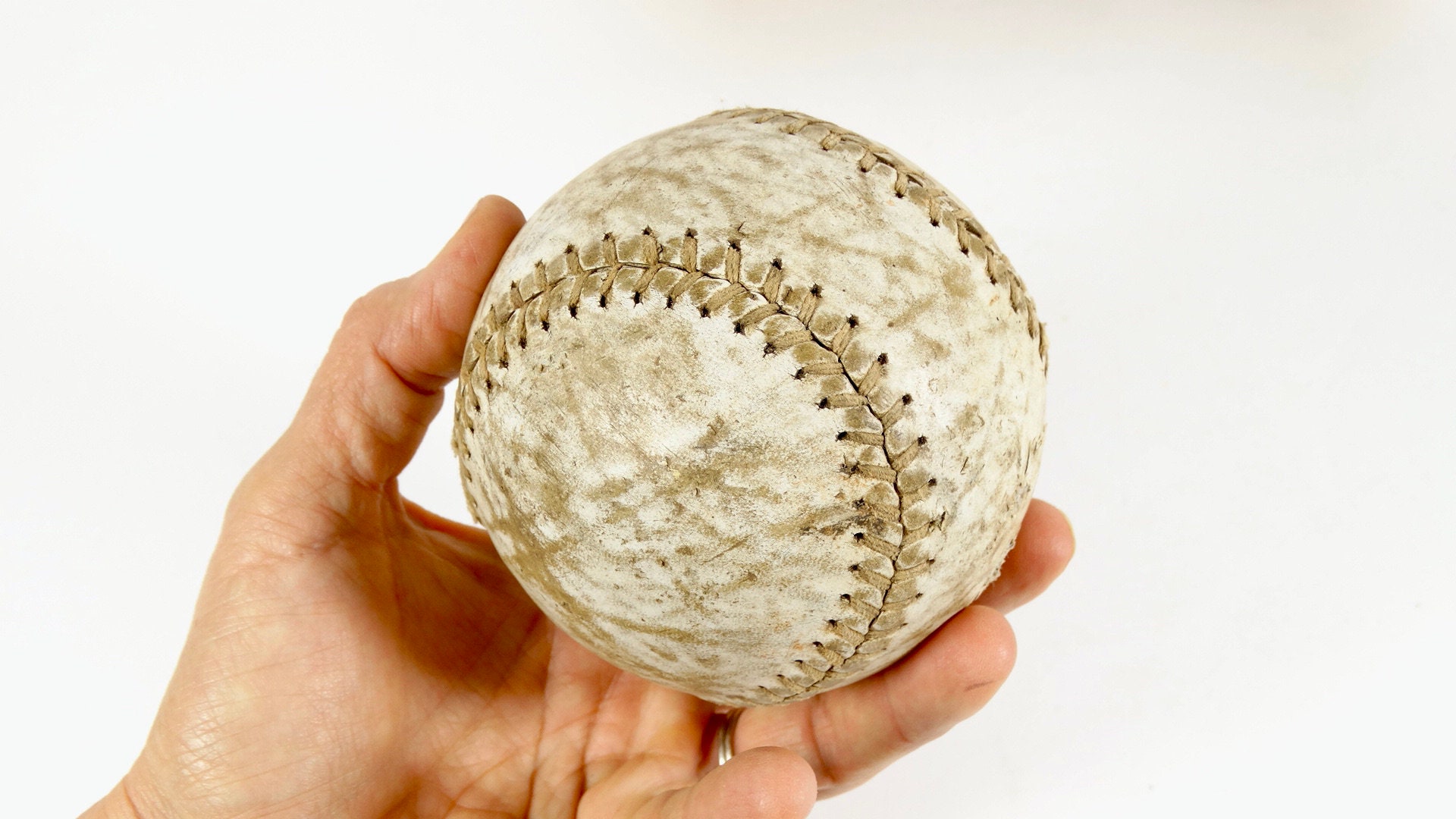 Vintage Leather Softball, Vintage Leather Baseball Softball Collector ...