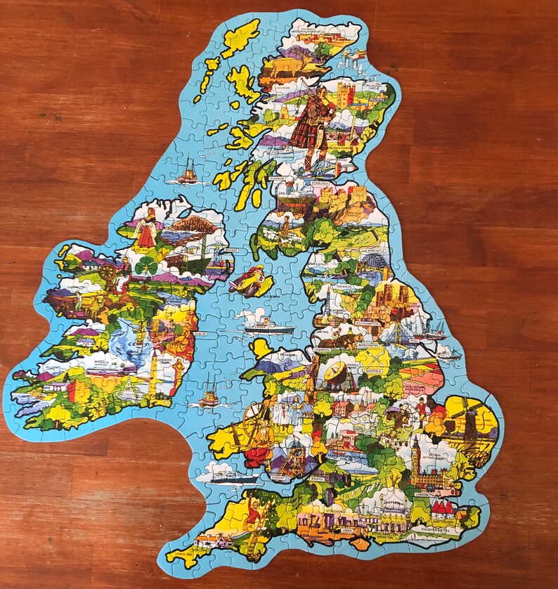 Fun 1983 Waddingtons British Isles Jigsaw Puzzle Shaped - Etsy