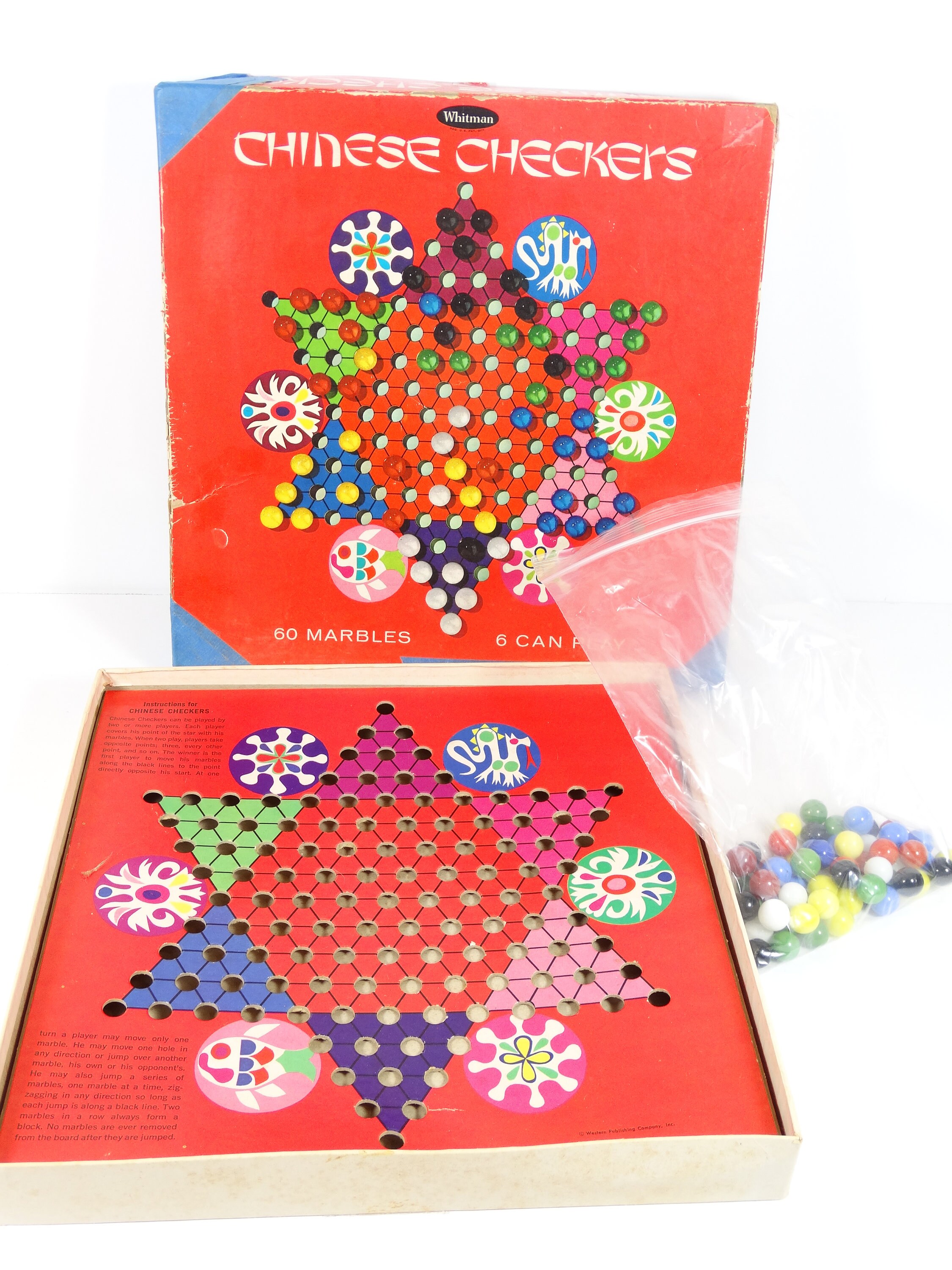 1960s Chinese Checkers Game Whitman Chinese Checkers Marble Game ...