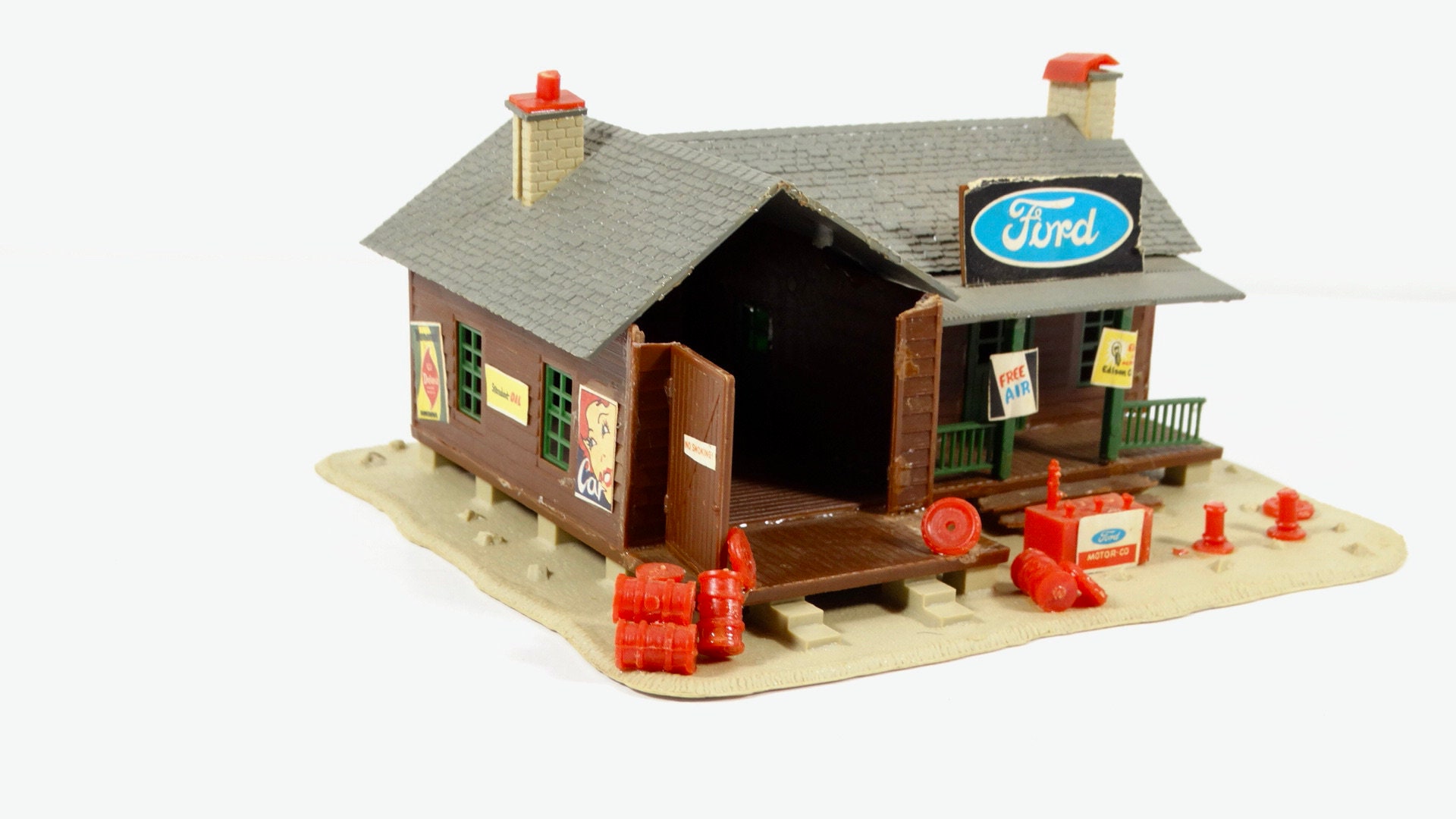 Vintage Tyco-kit HO Scale Rustic Cabin Rustic Garage West Germany Tyco ...
