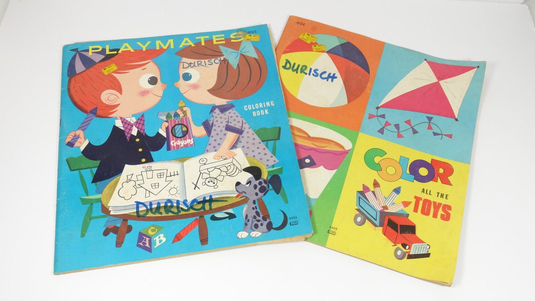 1974 Coloring Books From Lowe - Toddler Kindergarten Coloring 70s Blank ...
