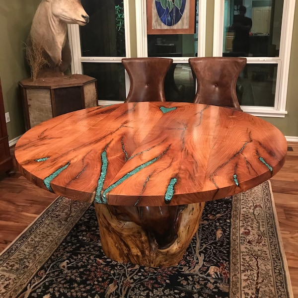 Live Edge Round Dining Table - Etsy