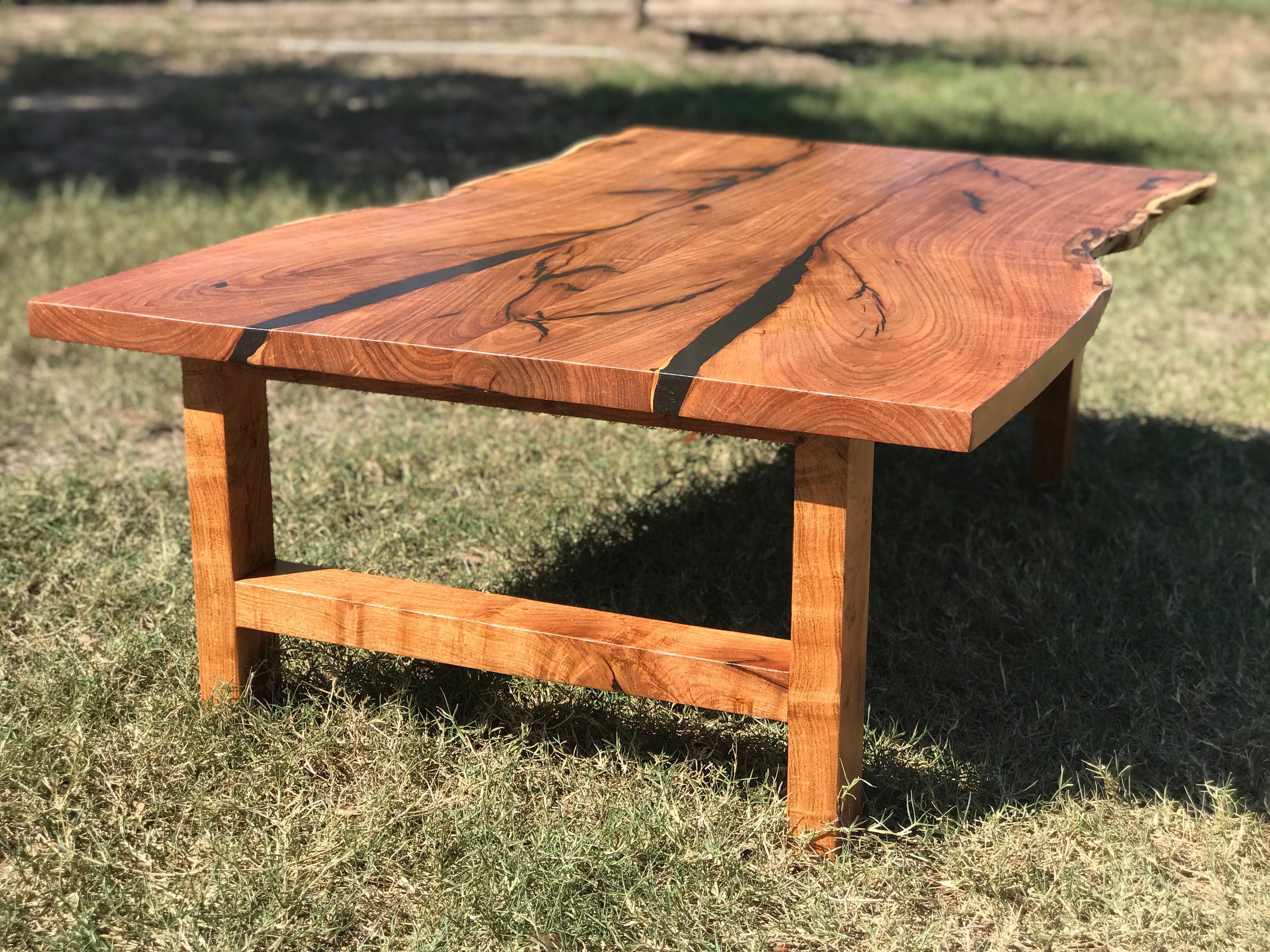 Large Mesquite Coffee Table W/ Solid Mesquite Legs - Etsy