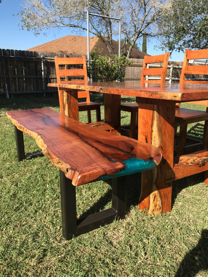Handcrafted Mesquite Dining Table Set for 8 W/ Matching - Etsy