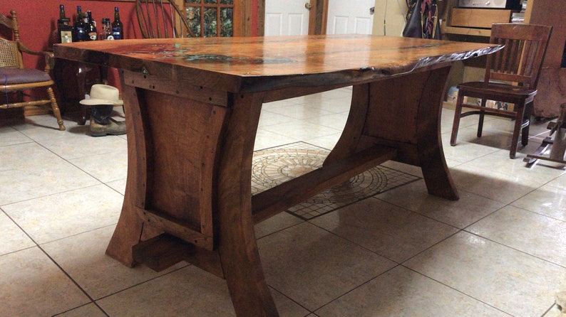 Bookmatched Live Edge Mesquite Dining Table - Etsy