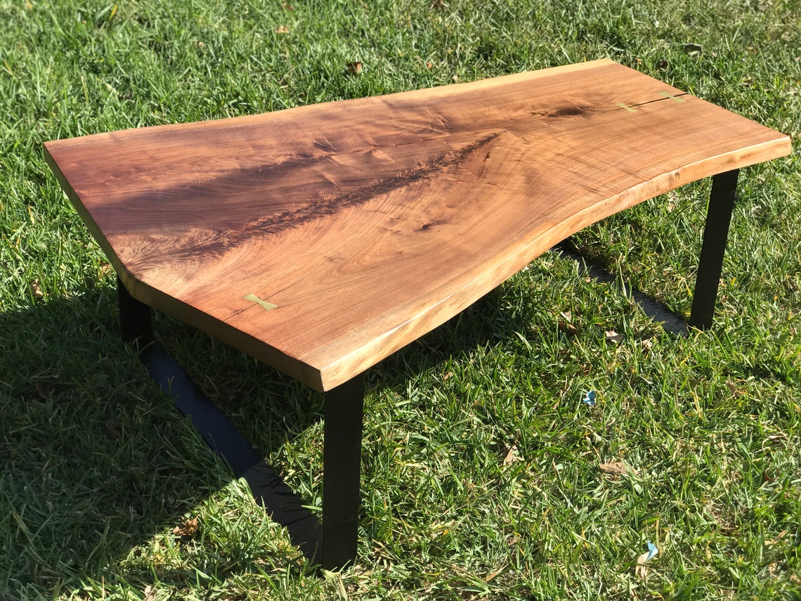 Black Walnut Coffee Table W/ Brass Bowties | Etsy