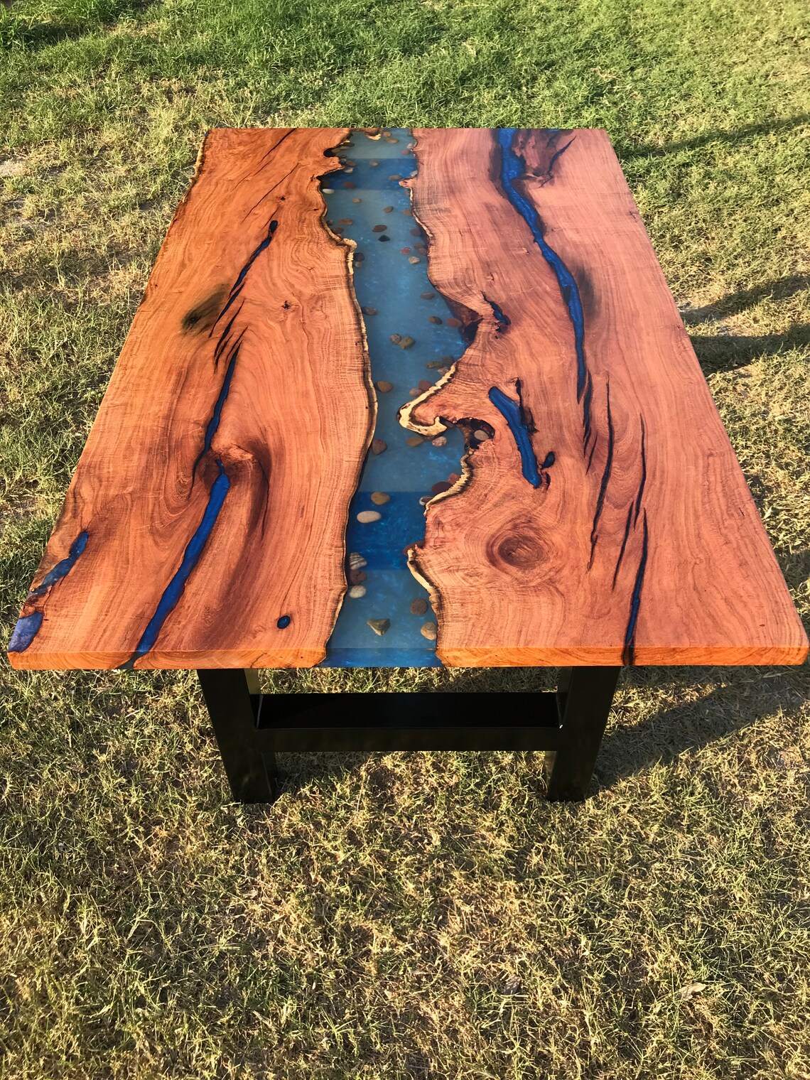 Mesquite River Dining Table W/ River Rocks - Etsy
