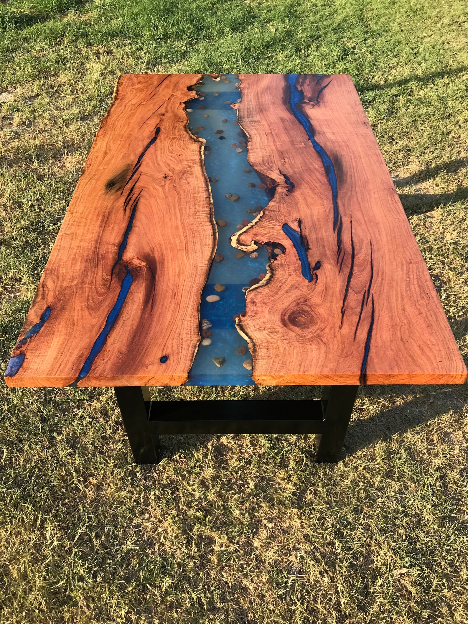 Mesquite River Dining Table W/ River Rocks - Etsy