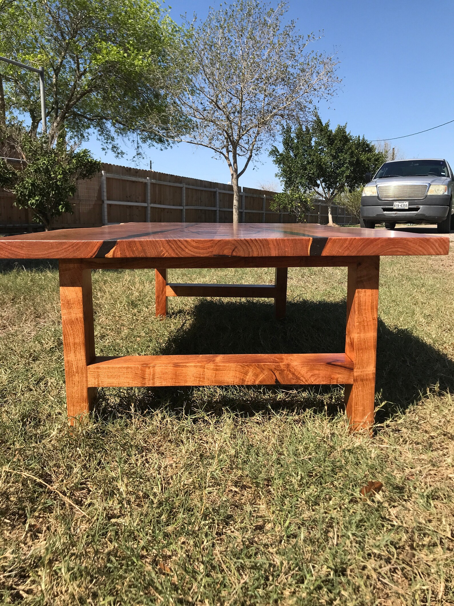 Large Mesquite Coffee Table W/ Solid Mesquite Legs - Etsy