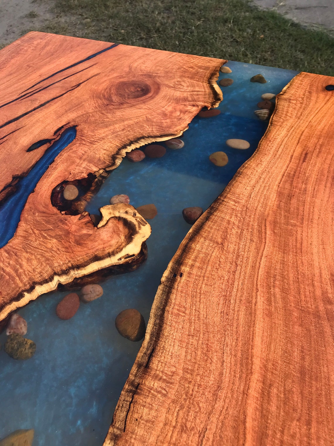 Mesquite River Dining Table W/ River Rocks - Etsy