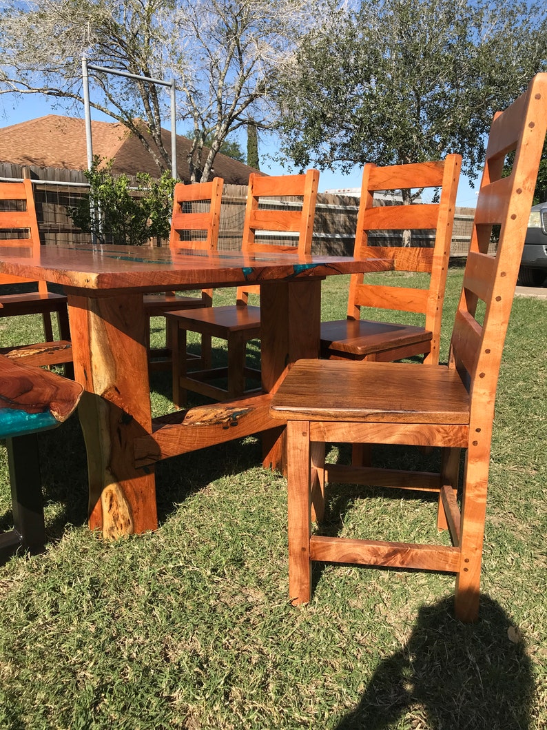 Handcrafted Mesquite Dining Table Set for 8 W/ Matching - Etsy
