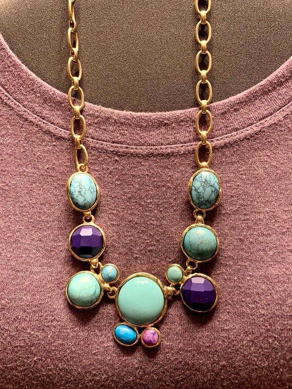 Mixed texture large link chain necklace choker - Gem