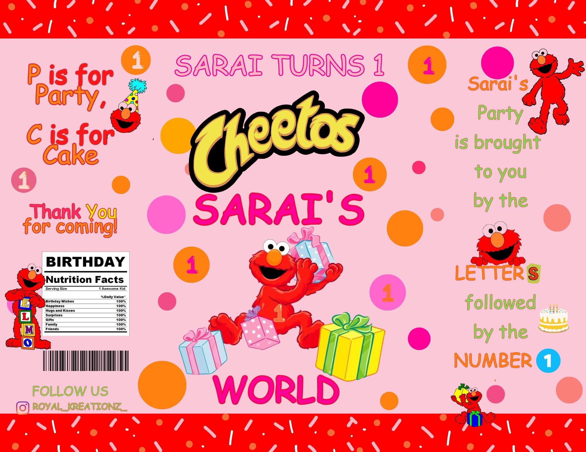 Editable Chips Template Bundle, Party Favor Template, Doritos, Custom ...