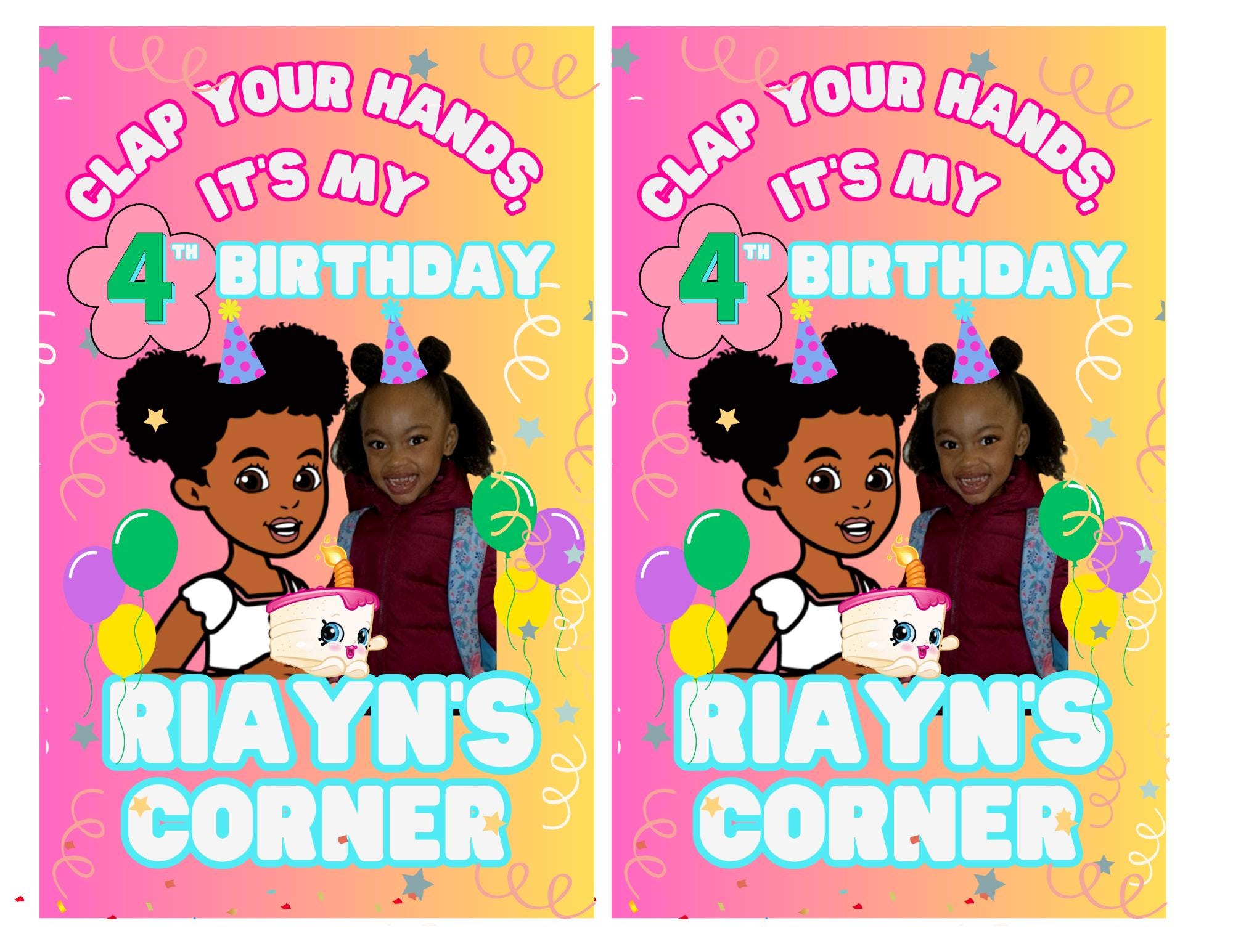 Editable Character Birthday Digital Files Birthday Party Favor ...