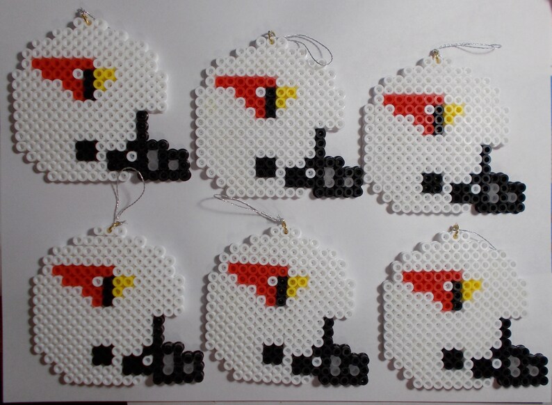 Set of 6 St. Louis Cardinals Perler Bead Ornaments - Etsy
