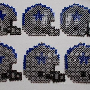 Set of 6 Dallas Cowboys Football Helmet Perler Bead Ornaments - Etsy