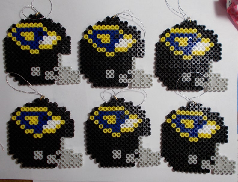Set of 6 Baltimore Ravens Perler Bead Ornaments - Etsy