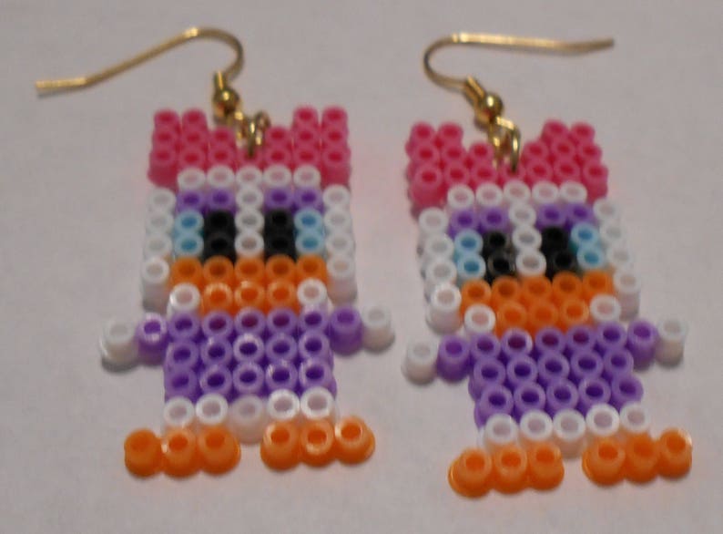 Daisy Duck Mini Perler Bead Earrings - Etsy