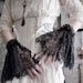 Sashay Lace Wrist Cuffs - Black Ruffle Lace Gothic Victorian Mourning ...