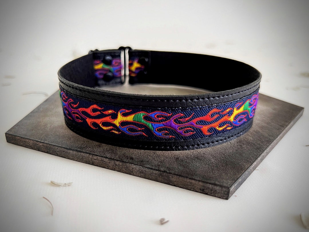 Rainbow Flame Gay Pride Month Choker Wide Black LGBTQ Collar - Etsy