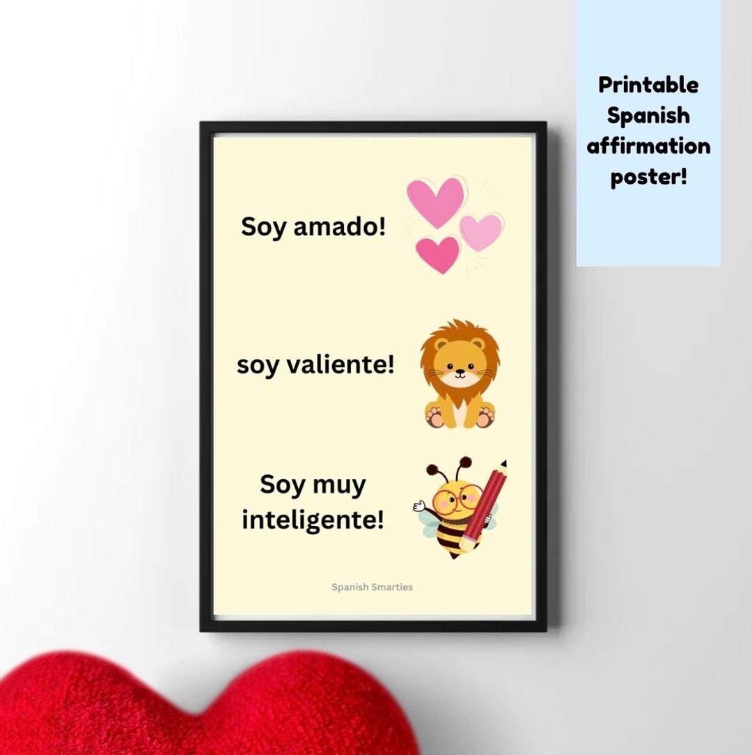SPANISH Affirmation Poster, Printable Affirmations, Kids Affirmations ...