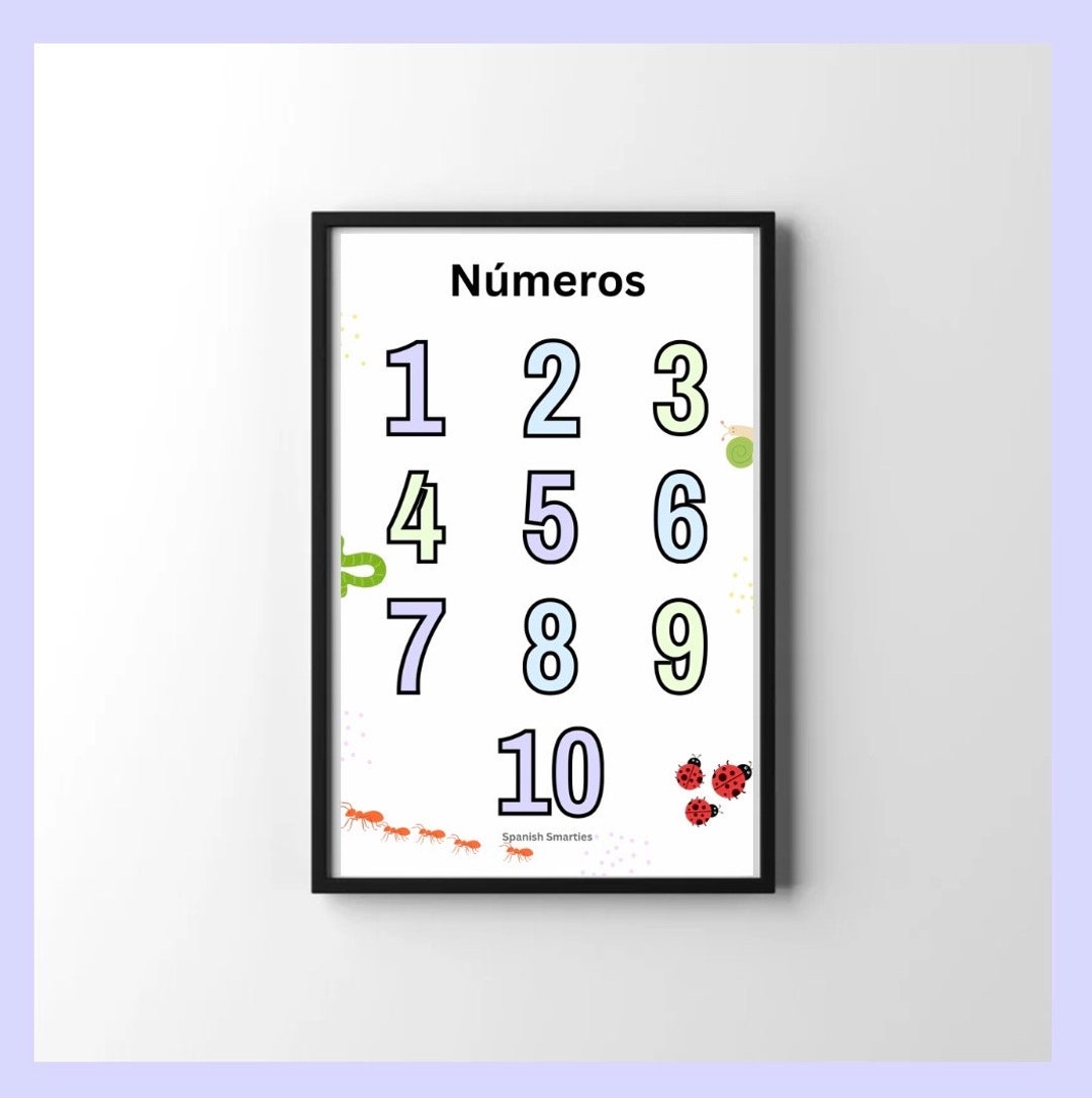 SPANISH Numbers Poster, Montessori Learning, Educational Worksheets ...