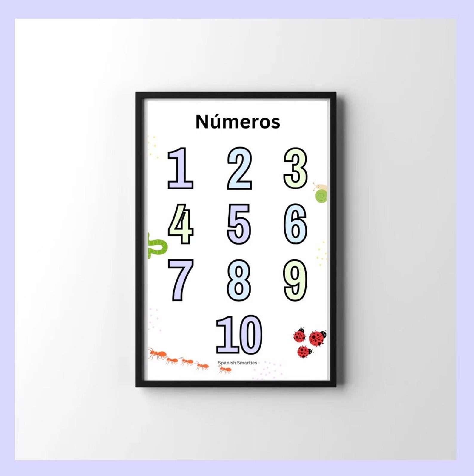 SPANISH Numbers Poster, Montessori Learning, Educational Worksheets ...