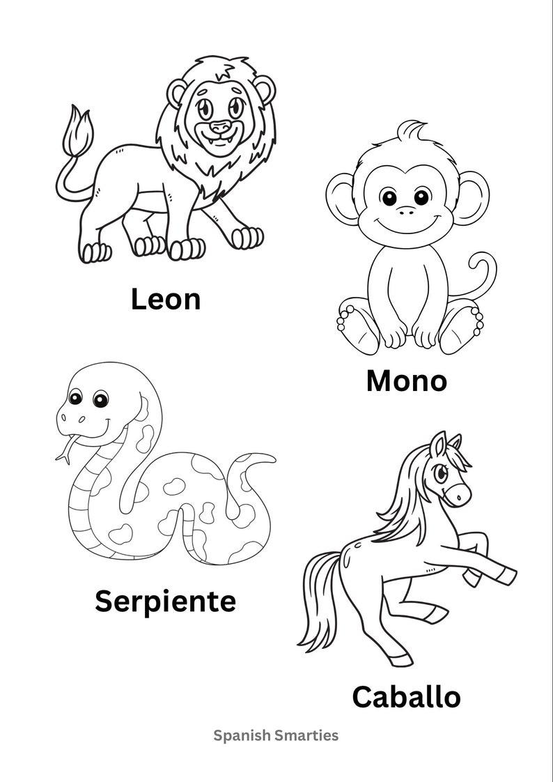 SPANISH Colouring Worksheets, Primeras Palabras,colouring Pages ...