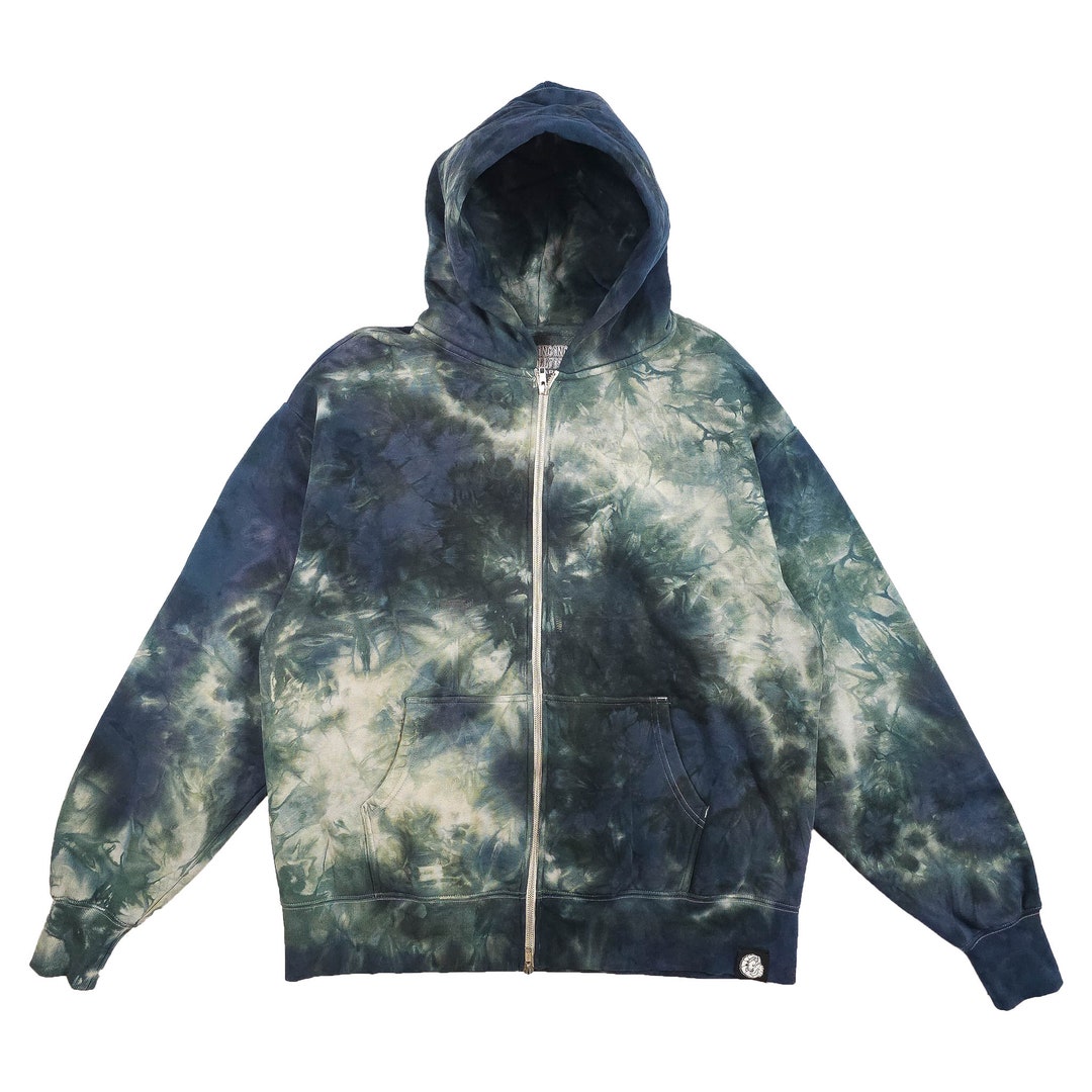 Grey Zip up Tie Dye Hoodie, Zip up Grey Hoodie, Smoky Grey Tie Dye ...