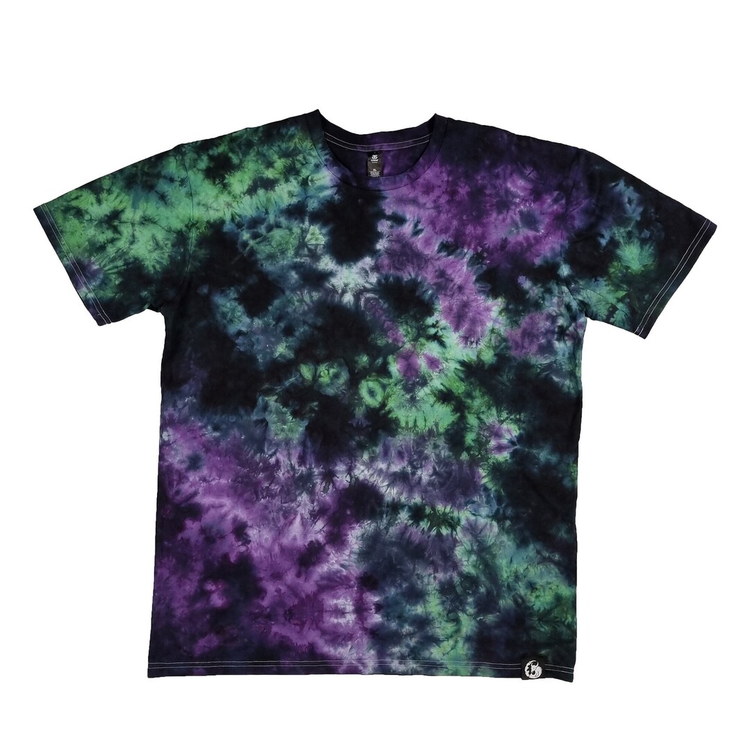 Purple Tie Dye T Shirt, Green Tie Dye Shirt, Purple and Green Tye Dye ...