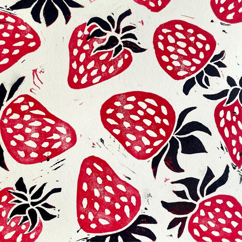 Strawberry Print - Etsy