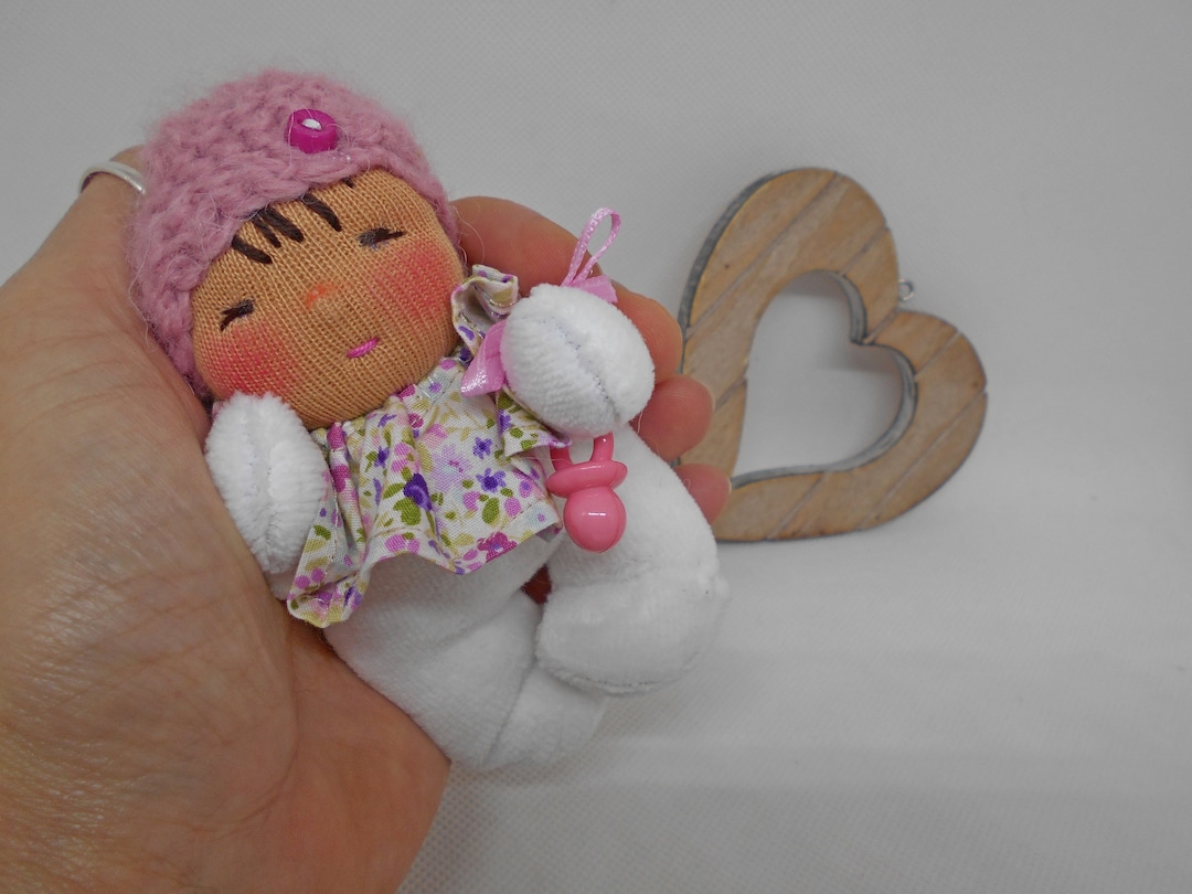 Tiny Waldorf Baby 10 Cm, Baby Birth Announcement, Organic, Liberty ...