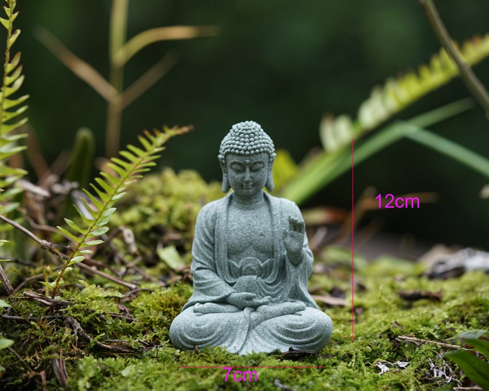 Miniature Small Stone Fearless Buddha Figure Fairy Garden Supplies ...