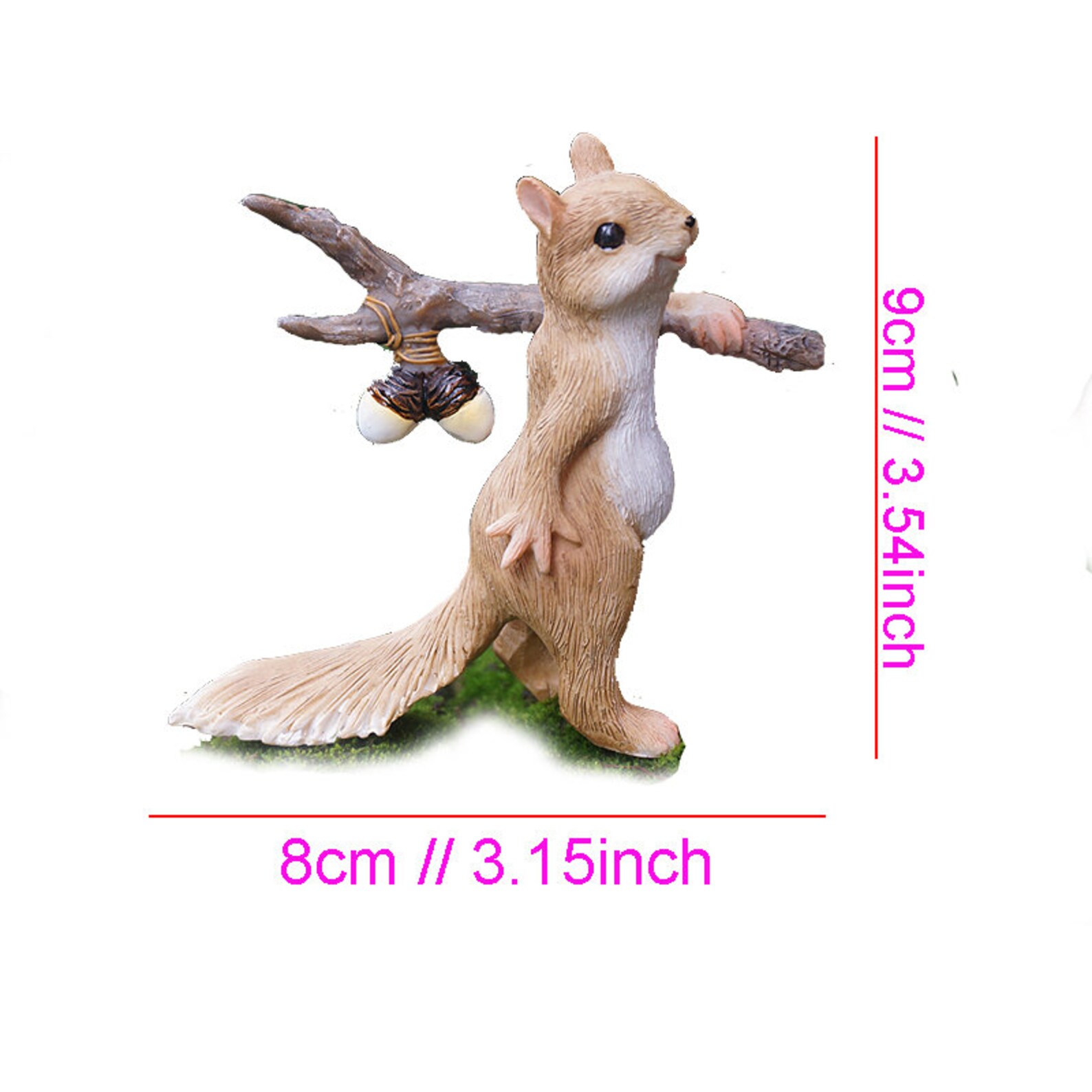 Fairy Miniature Squirrel Carrying Branches With Nuts on Shoulders ...