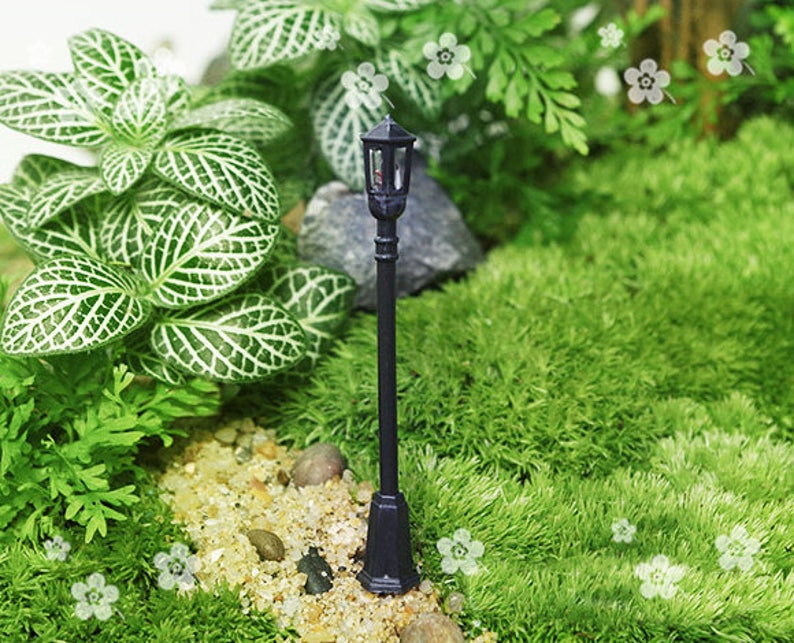 2pcs Miniature Tiny Street Lamp , Fairy Garden Supplies Terrarium ...
