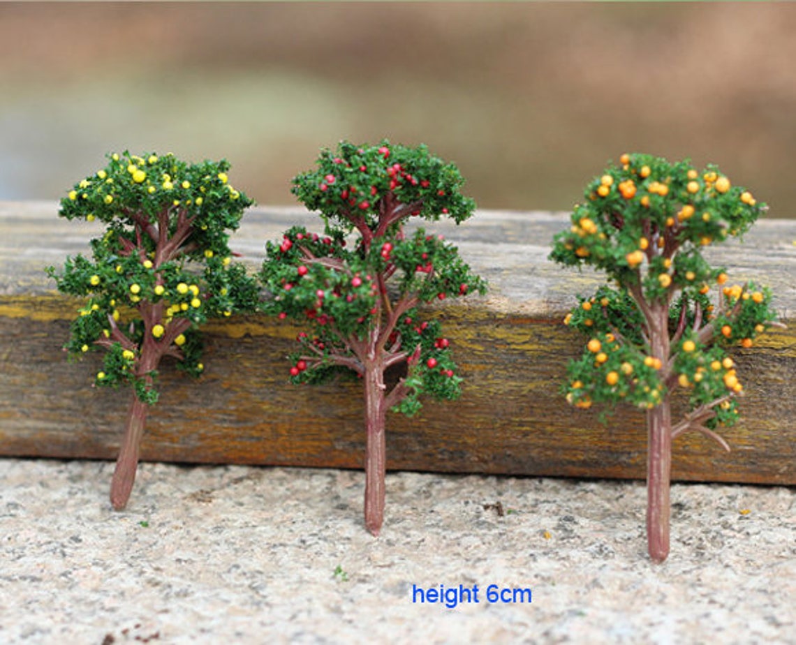 3pcs Miniature Tiny Tree With Fruits Fairy Garden Supplies - Etsy