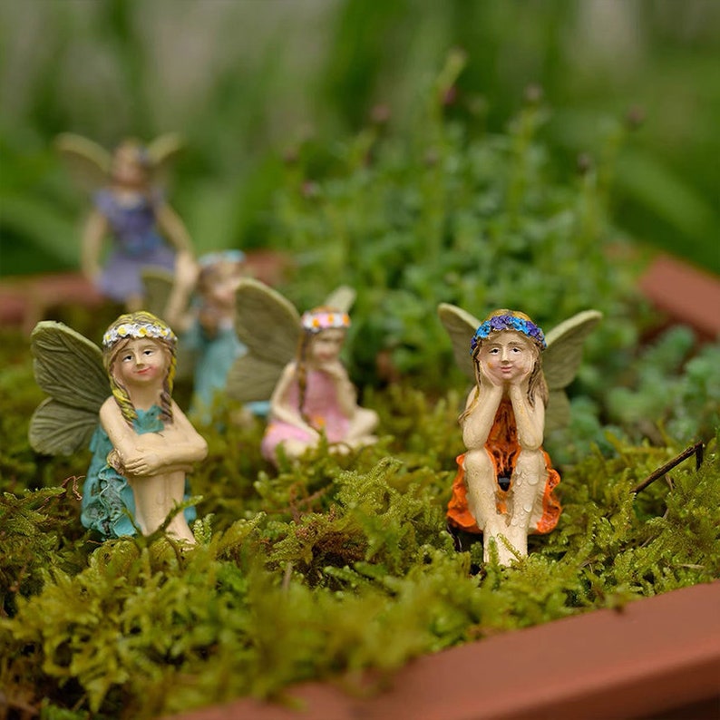 Set of 6pcs Fairy Garden Miniature Small Fairy Girls mini - Etsy