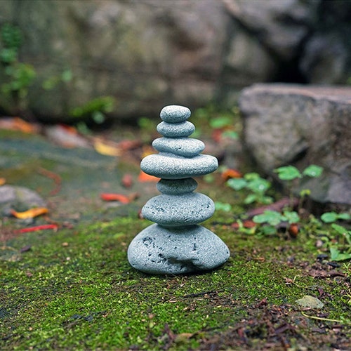 Miniature Small Zen Style Stone Lamp With Three Holes Figure - Etsy