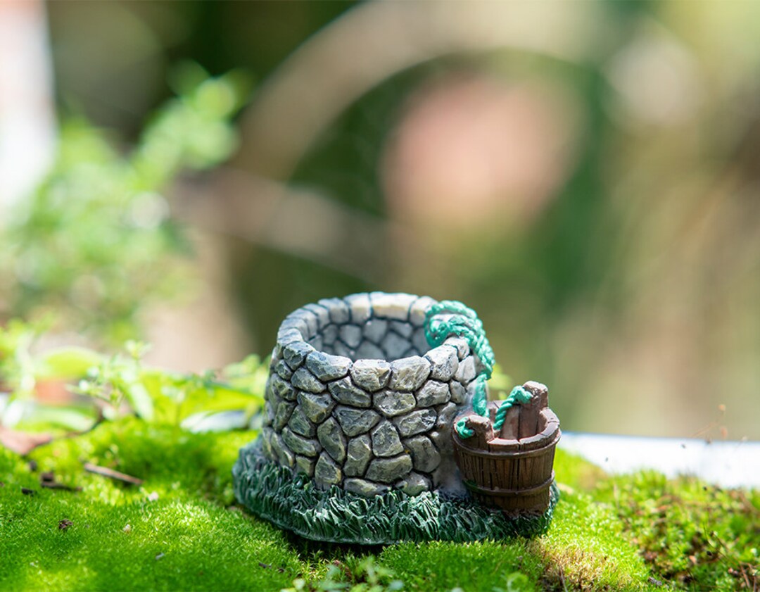 Miniature Tiny Well With Bucket Figure Fairy Garden Supplies Terrarium ...