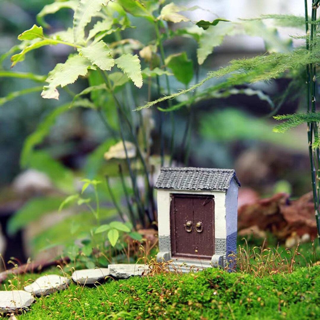 Miniature Tiny House With Door Figure Fairy Garden Supplies Terrarium ...