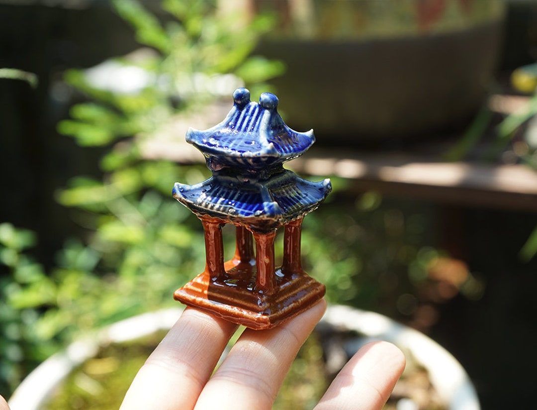 Miniature Small Double-deck Quadrangle Pavilion Figure Fairy Garden ...