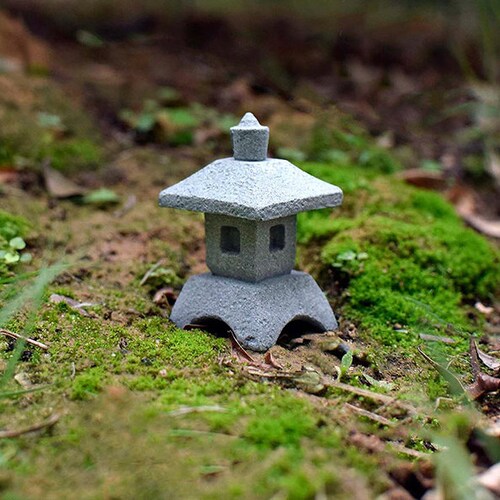 Miniature Small Zen Style Stone Lamp With Three Holes Figure - Etsy