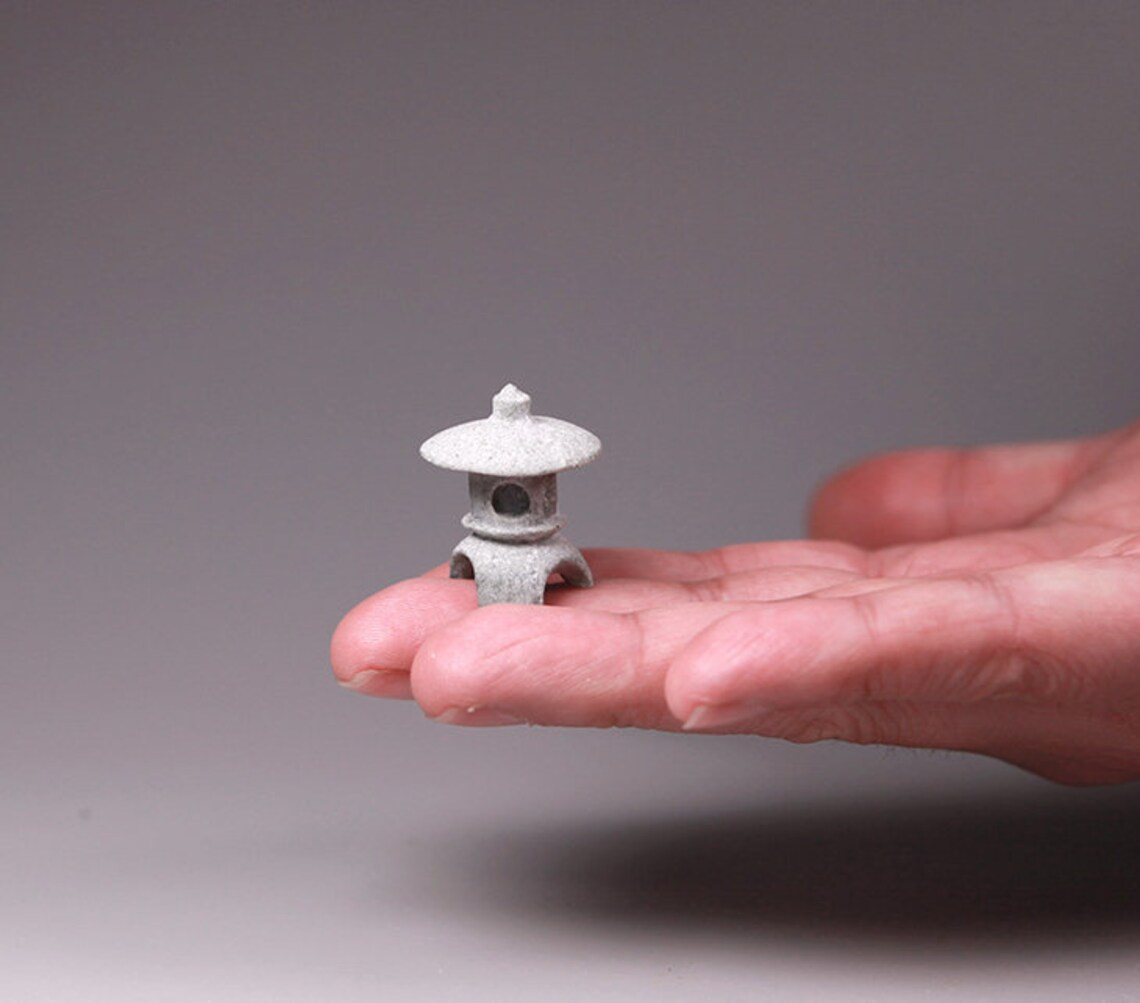 Miniature Small Zen Style Stone Lamp With Three Holes Figure - Etsy