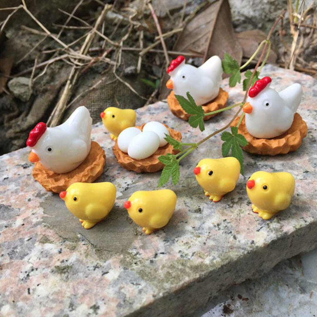 15pcs Miniature Set of 15 Tiny Hen Chick and Eggs Chicken Coop - Etsy