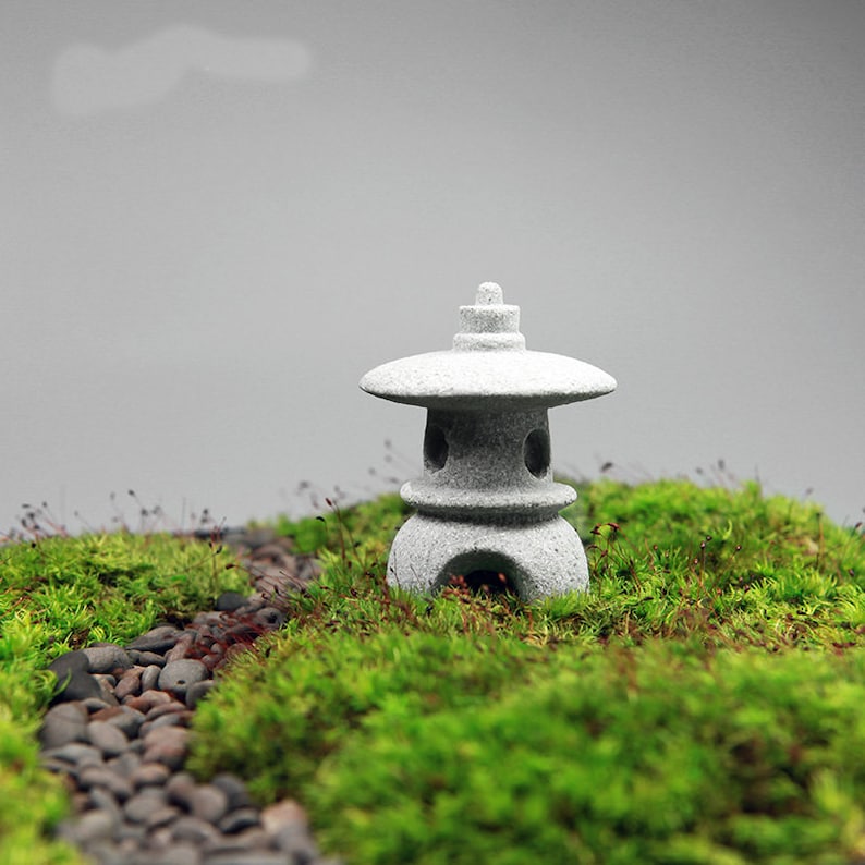 Miniature Small Zen Style Stone Lamp With Three Holes Figure - Etsy