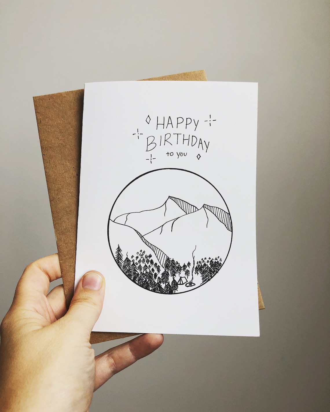Mountain Birthday Card - Etsy