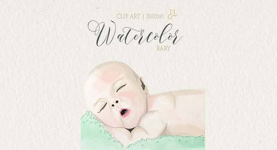 Watercolor Baby Clipart for Sublimation Transfers Baby Shower - Etsy