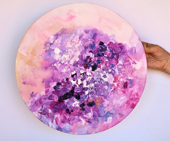 Circular abstract original oil painting | Etsy